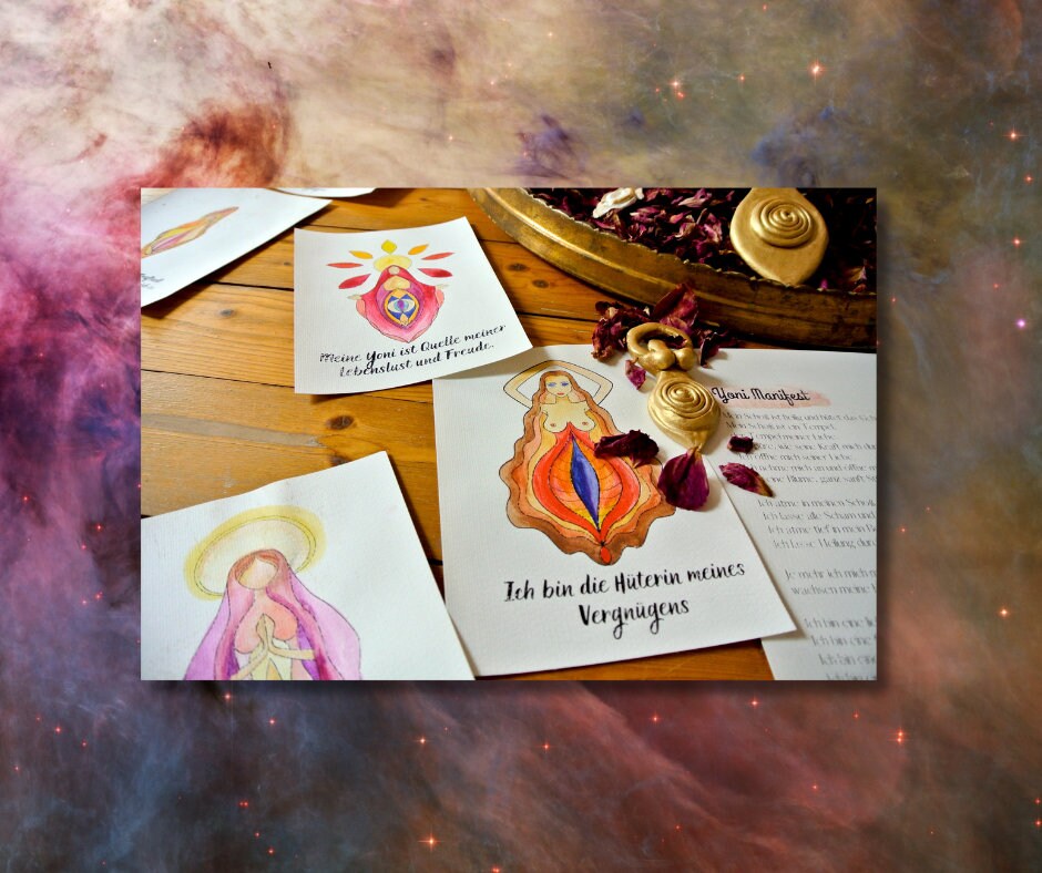 Digital Yoni Card Set to Design Yourself, Yoni Coloring Pages, Yoni ...
