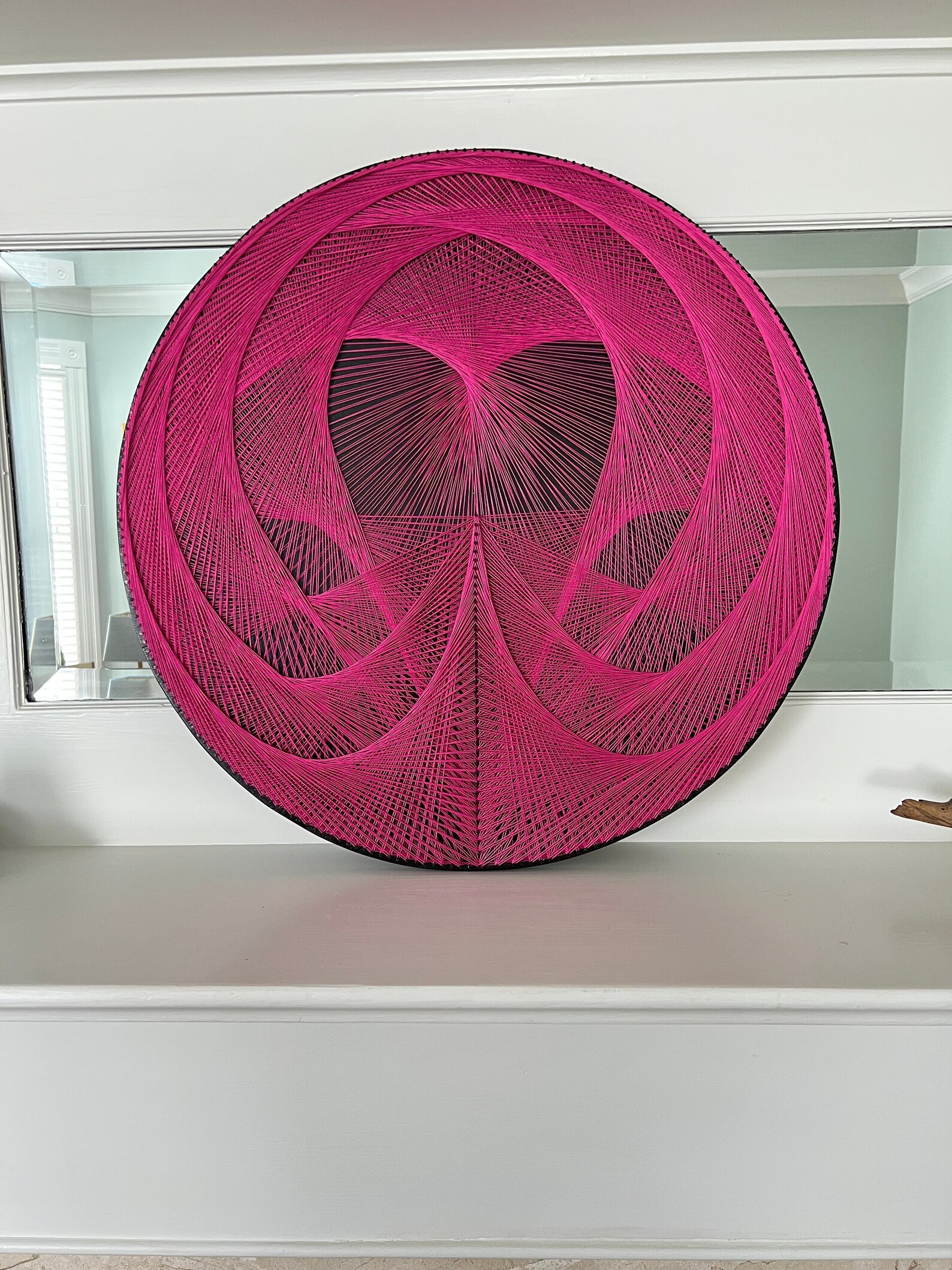 Pink Mandala String Wall Art, Handmade Hanging Geometric Thread Wall ...