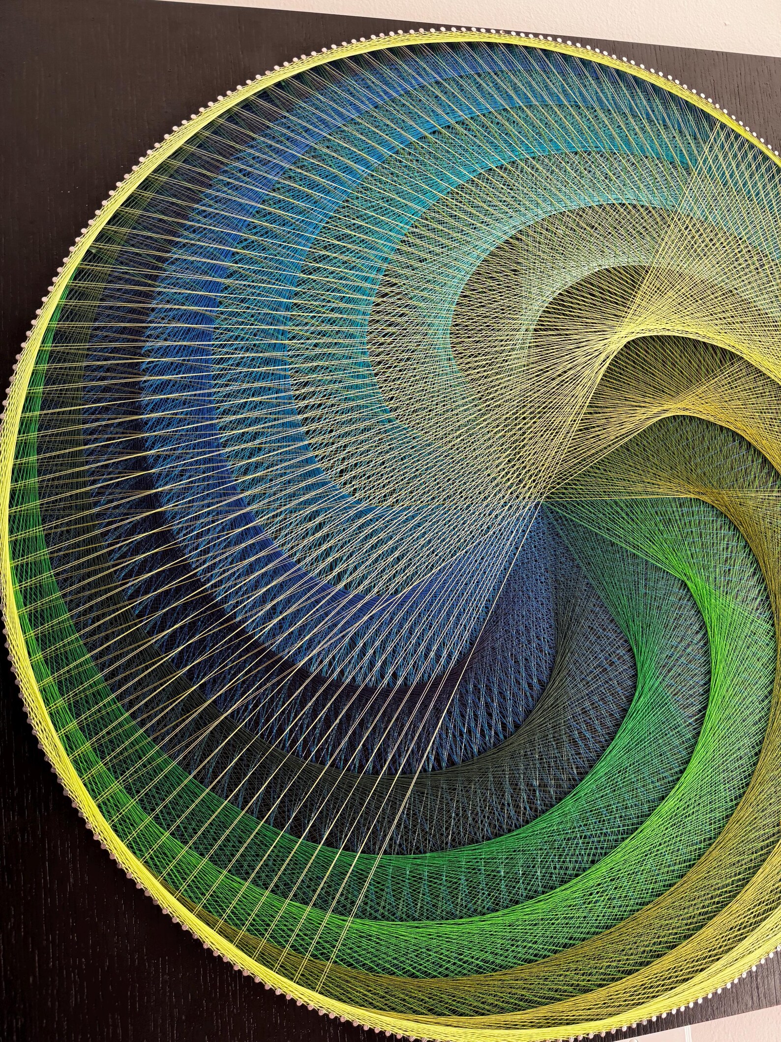 Sacred Geometry String Art: Spiral Mandala, Greens & Blues - Etsy