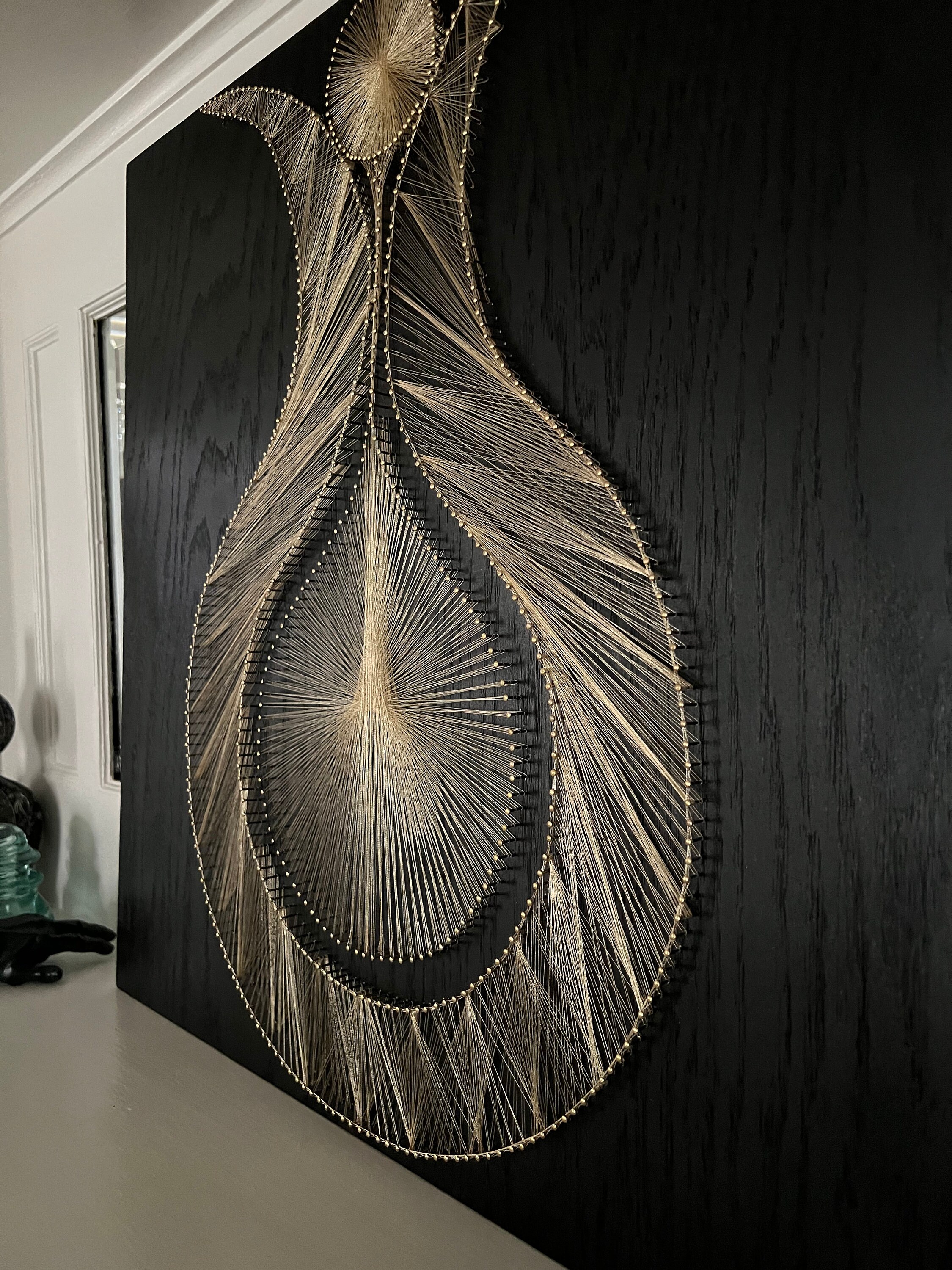 Silver Unique String Art, Gold String Decor, Tulip Wall Art, Mandala ...