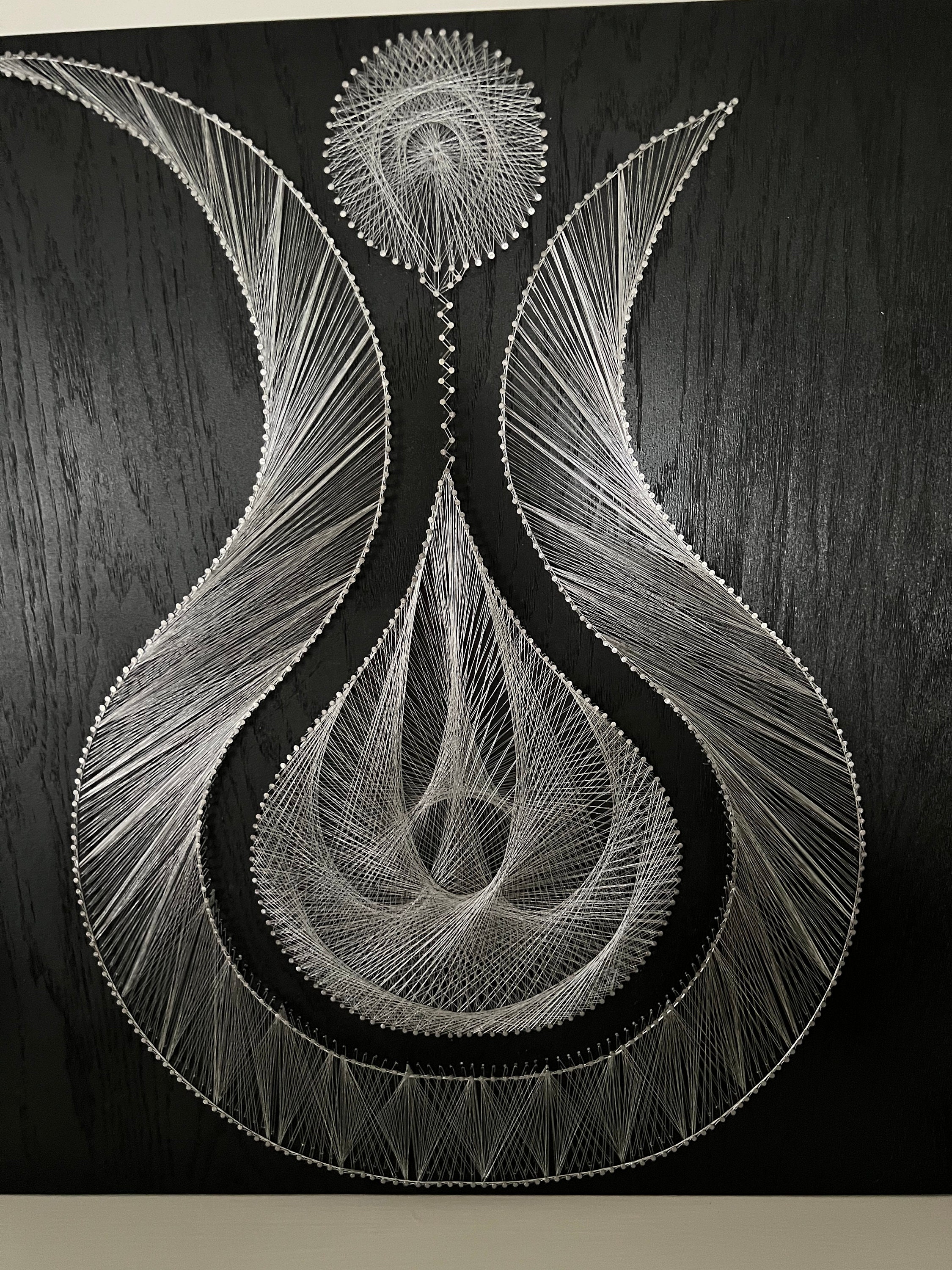 Silver Unique String Art, Gold String Decor, Tulip Wall Art, Mandala ...
