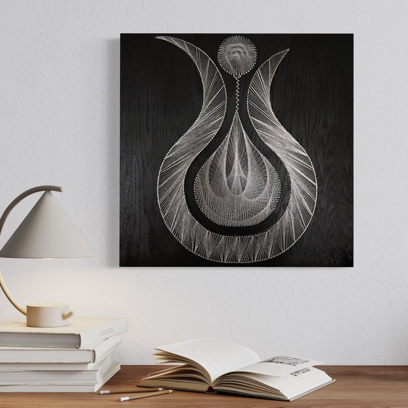 Silver Unique String Art, Gold String Decor, Tulip Wall Art, Mandala ...