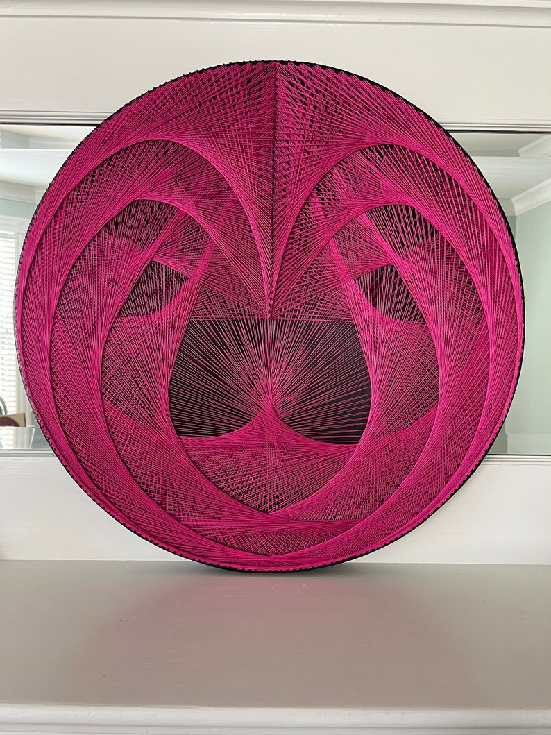 Pink Mandala String Wall Art, Handmade Hanging Geometric Thread Wall ...