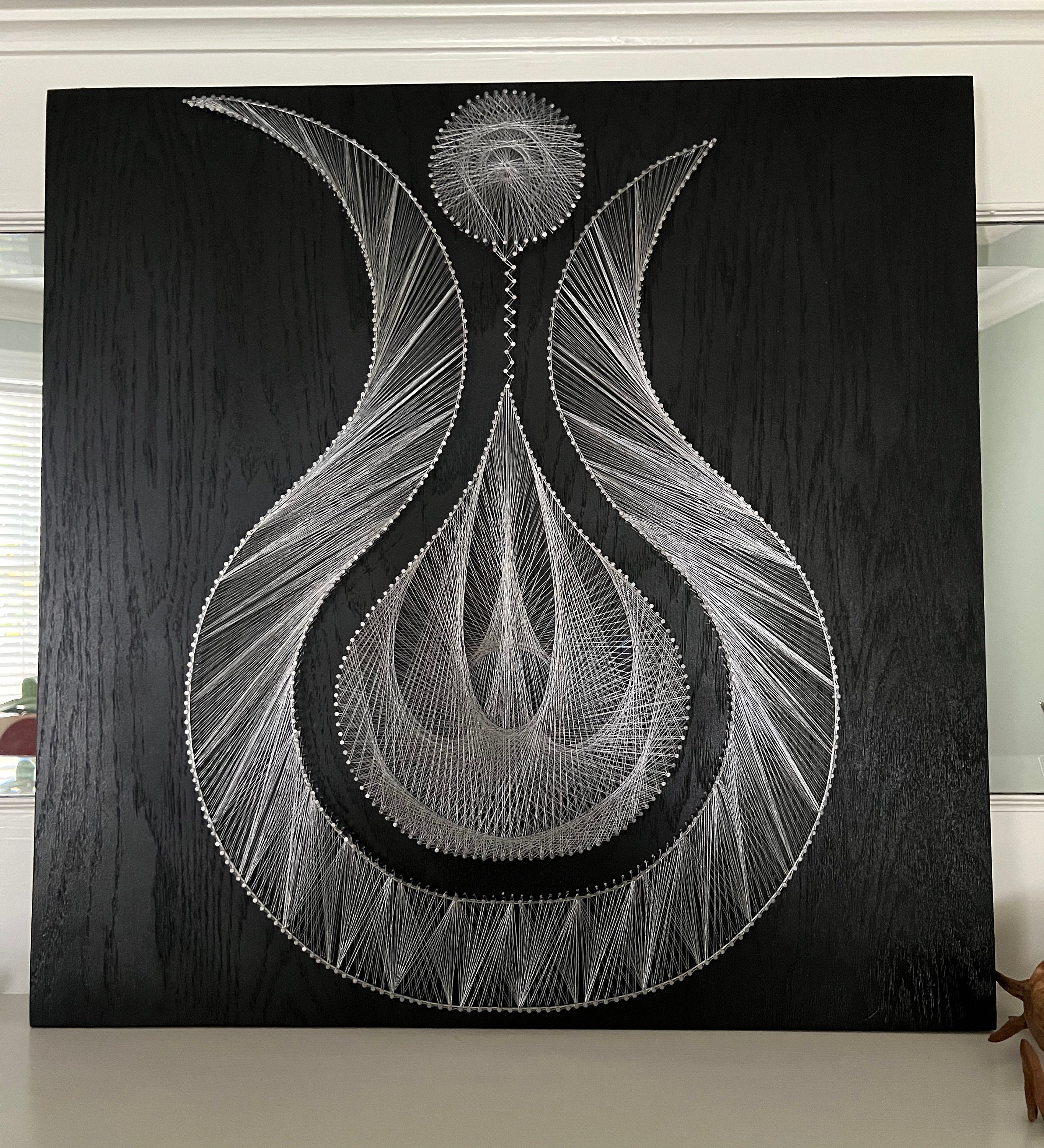 Silver Unique String Art, Gold String Decor, Tulip Wall Art, Mandala ...