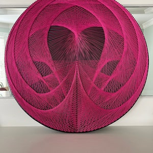 Pink Mandala String Wall Art, Handmade Hanging Geometric Thread Wall ...