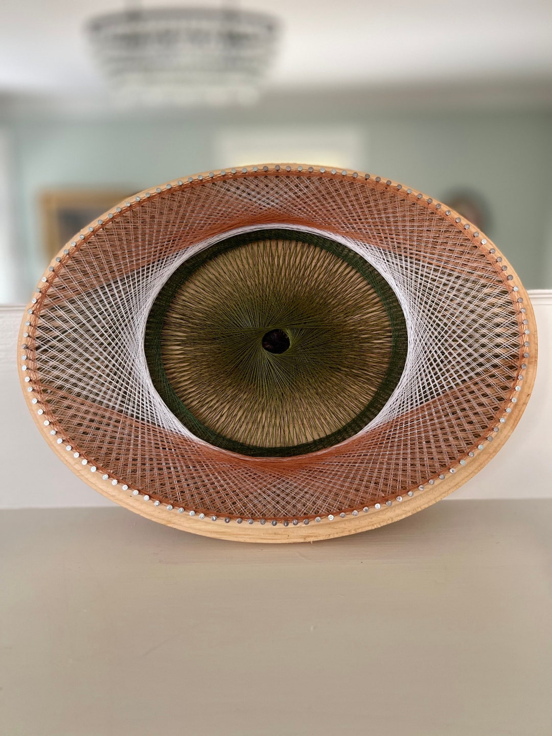 Handmade Evil Eye String Art: Natural Wood Slice Wall Decor - Etsy