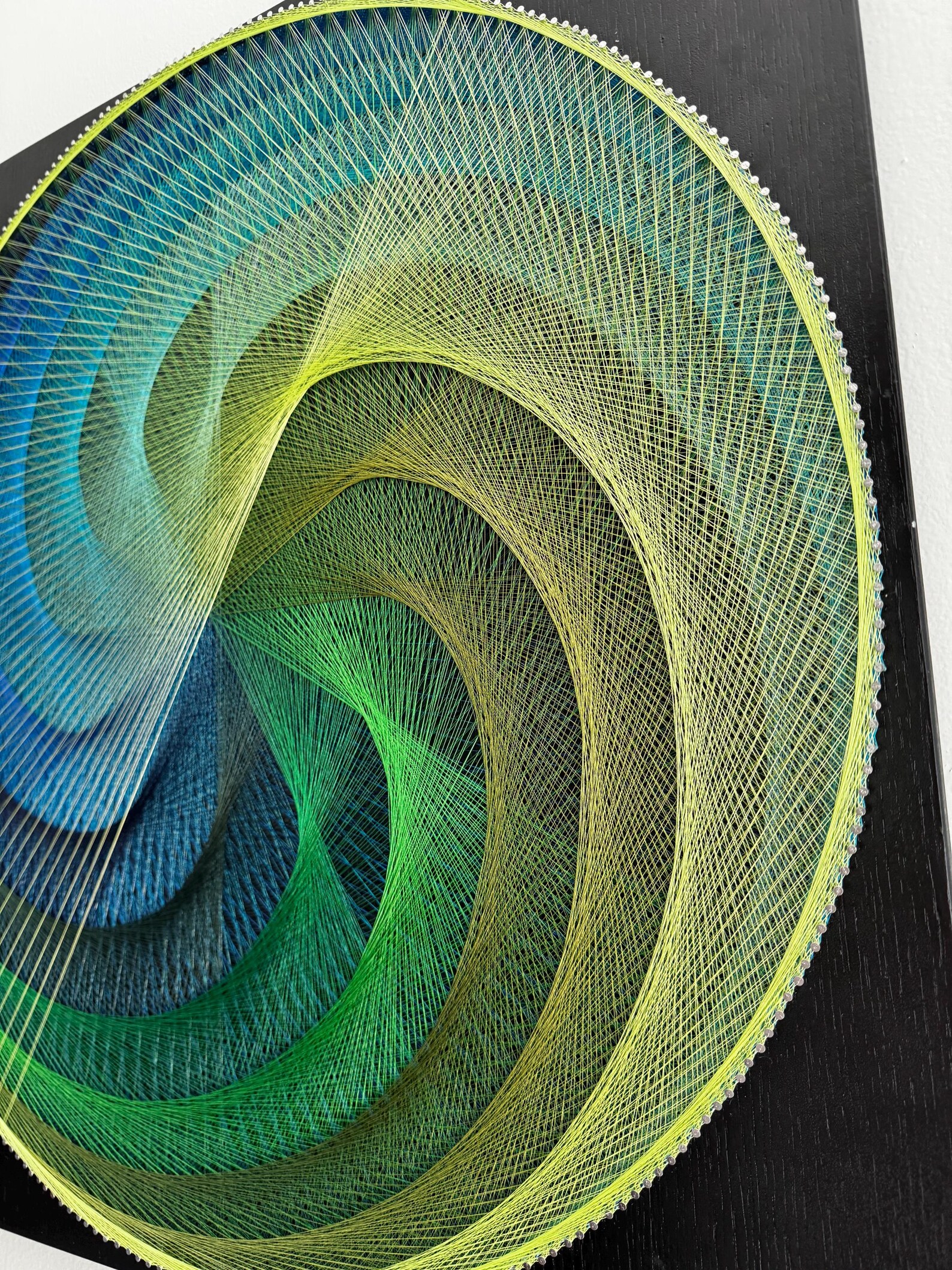 Sacred Geometry String Art: Spiral Mandala, Greens & Blues - Etsy
