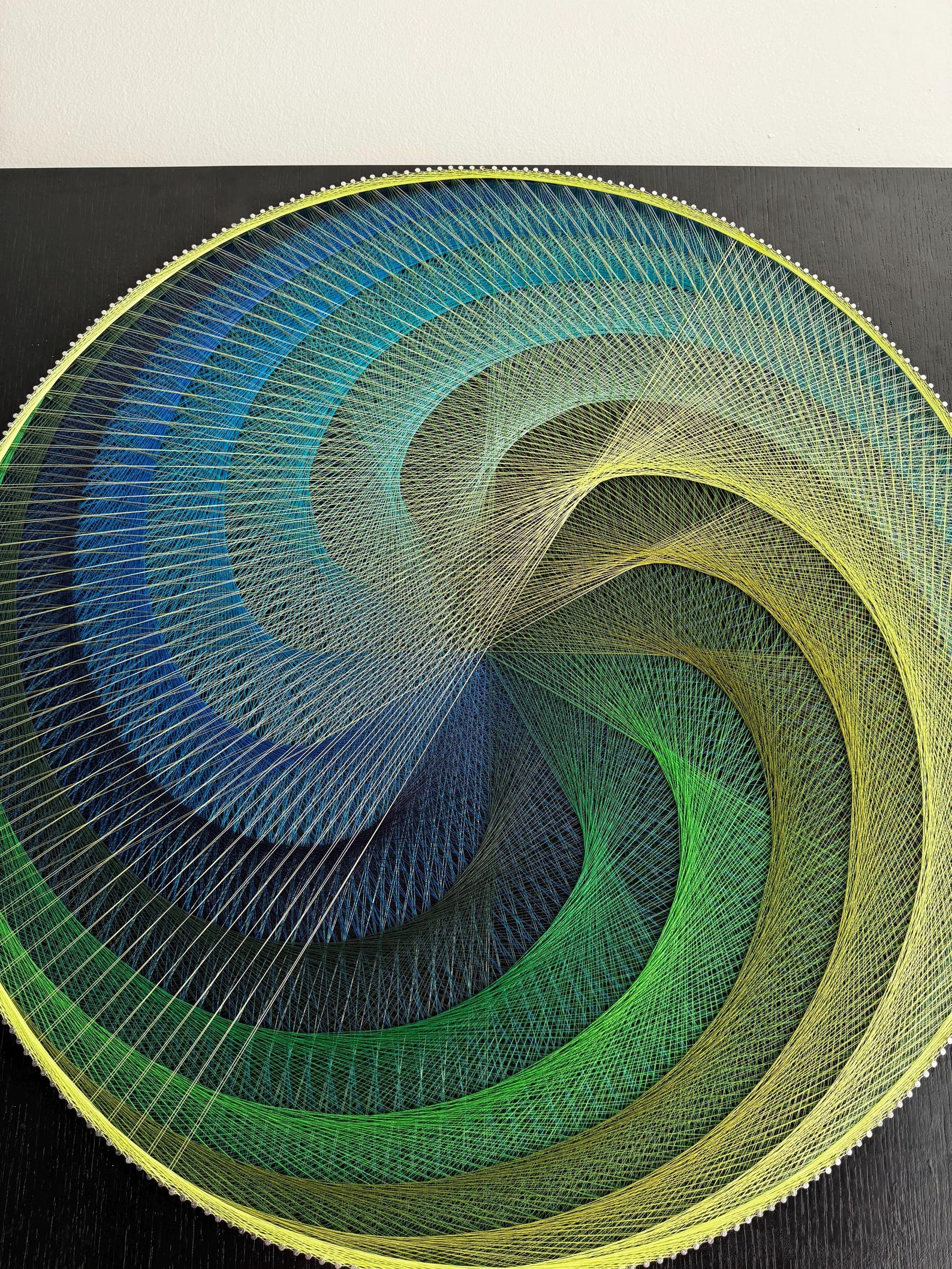 Sacred Geometry String Art: Spiral Mandala, Greens & Blues - Etsy