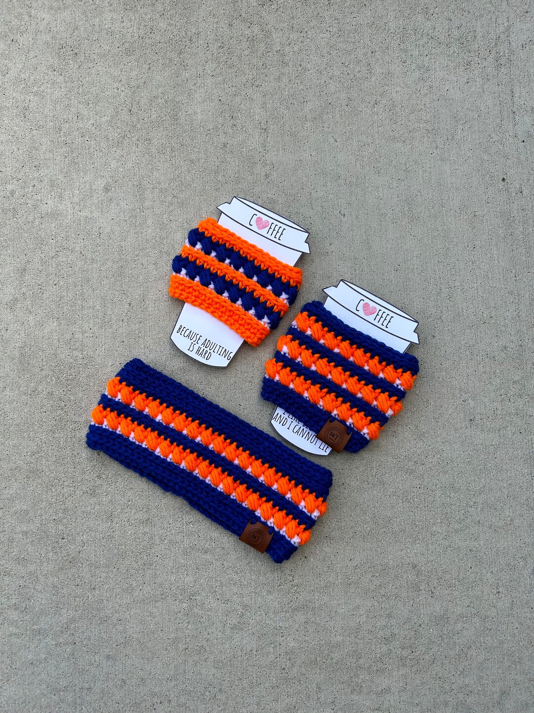 Team Spirit Blue and Orange Orange and Blue Headband Ear Warmer Cup ...