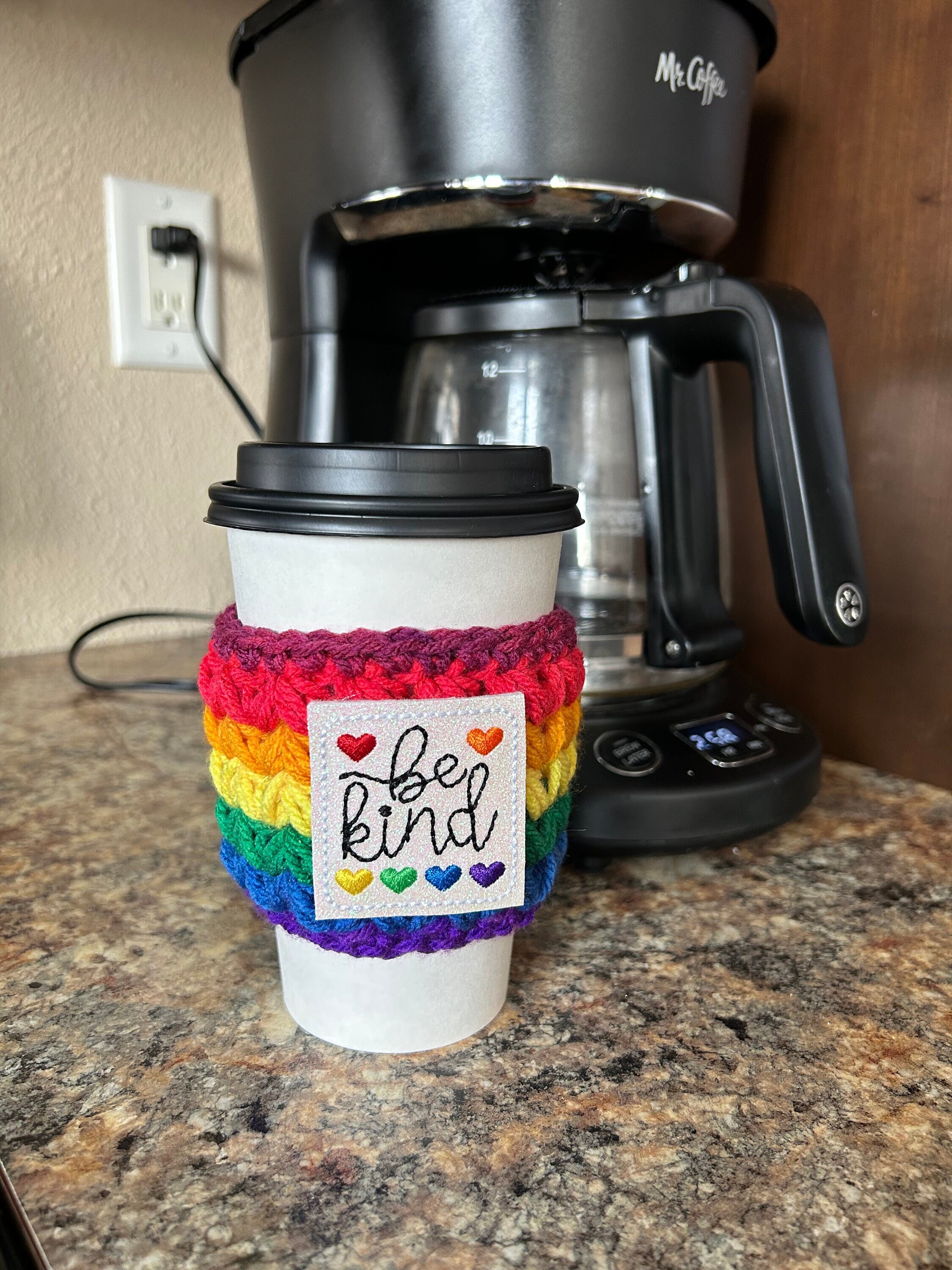 Be Kind Cup Cozy; Be Kind; Rainbow Cup Cozy; Cup Cozy; Crochet Cup Cozy ...