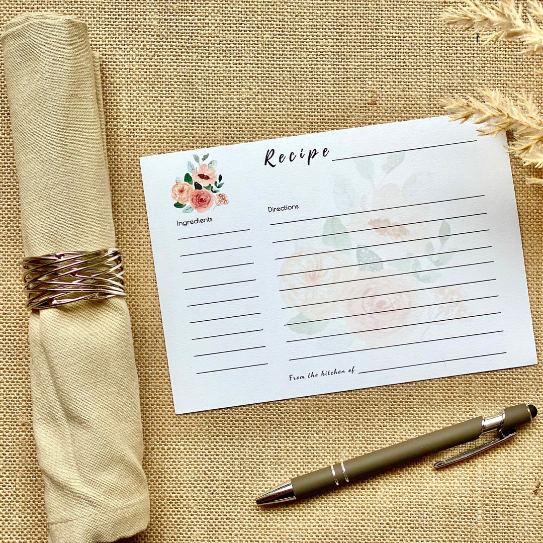Blank Recipe Card Instant Download - Etsy