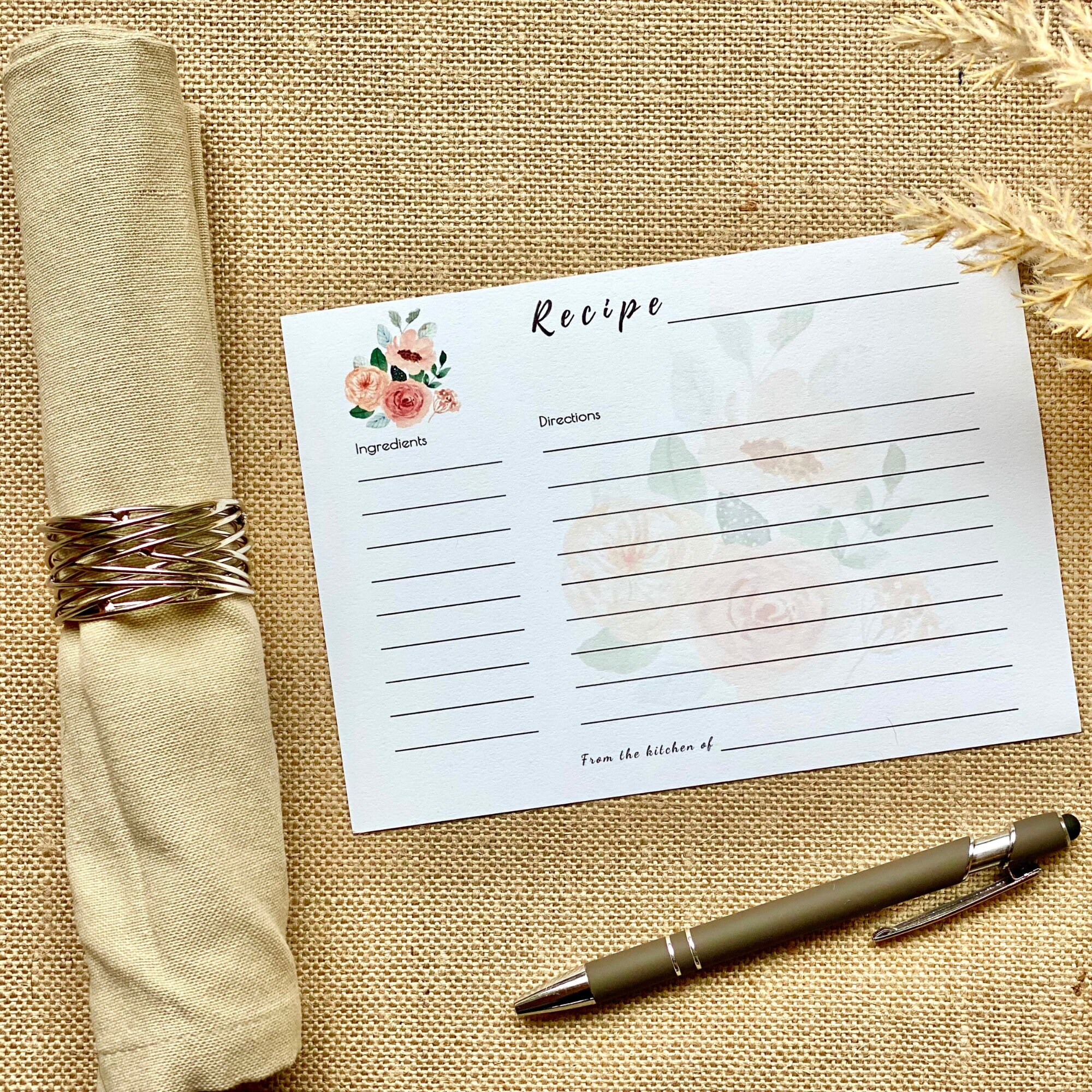 Blank Recipe Card Instant Download - Etsy