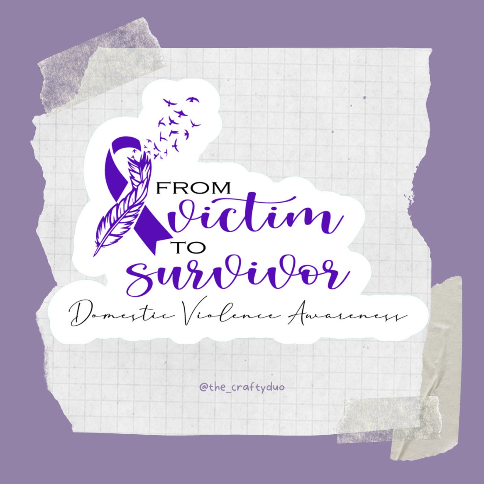 Domestic Violence Awareness Sticker - From Victim to Survivor - Break ...