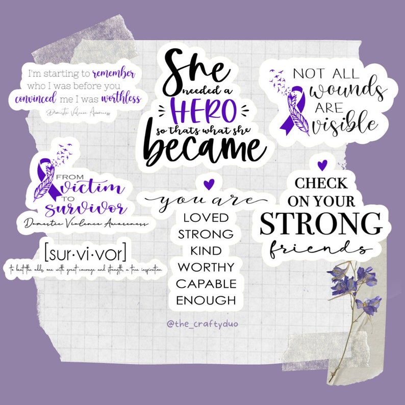 Domestic Violence Awareness Stickers Bundle - Break the Silence ...