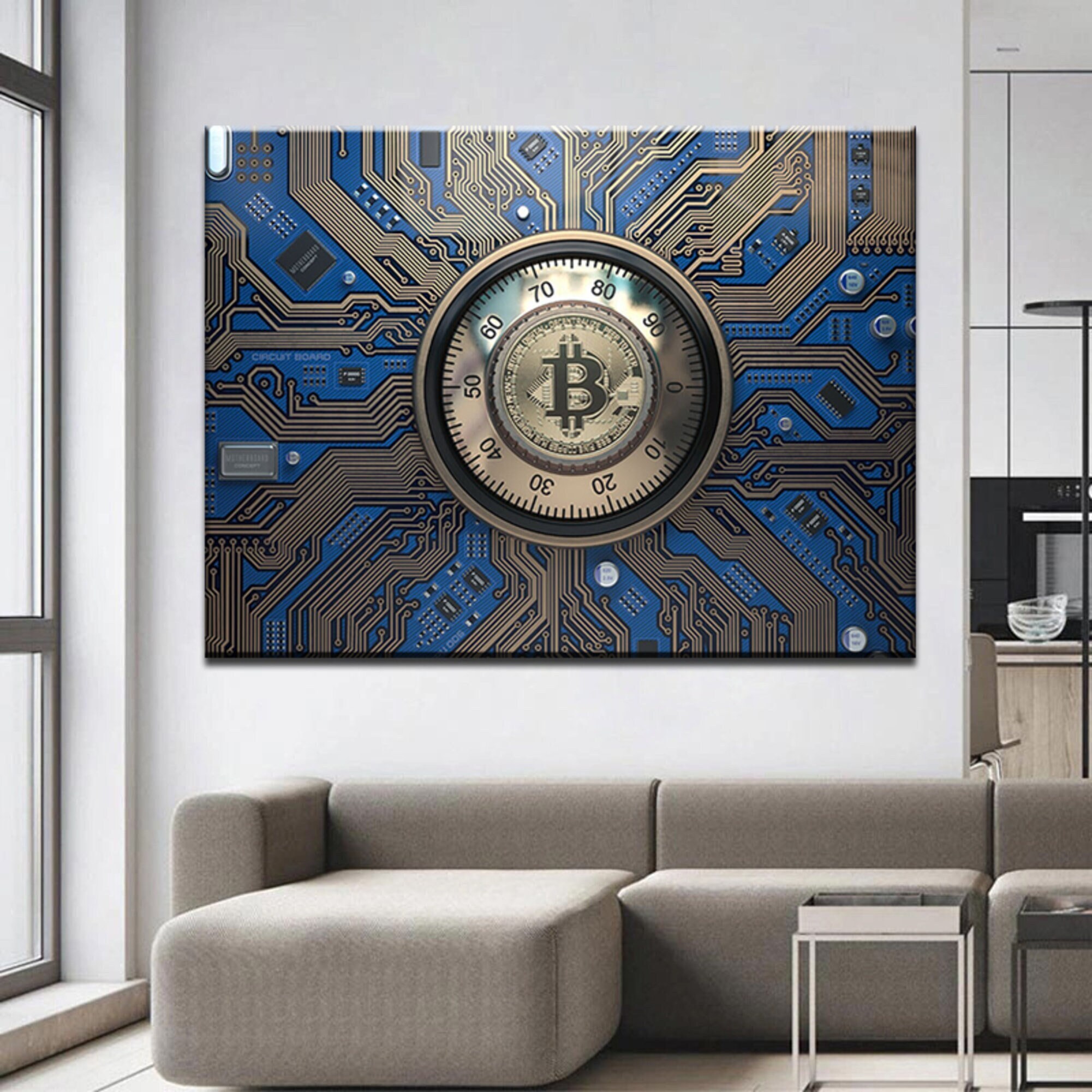 Pop Art Canvas Painting Bitcoin Satoshi Canvas 100 X 100 Cm - Etsy