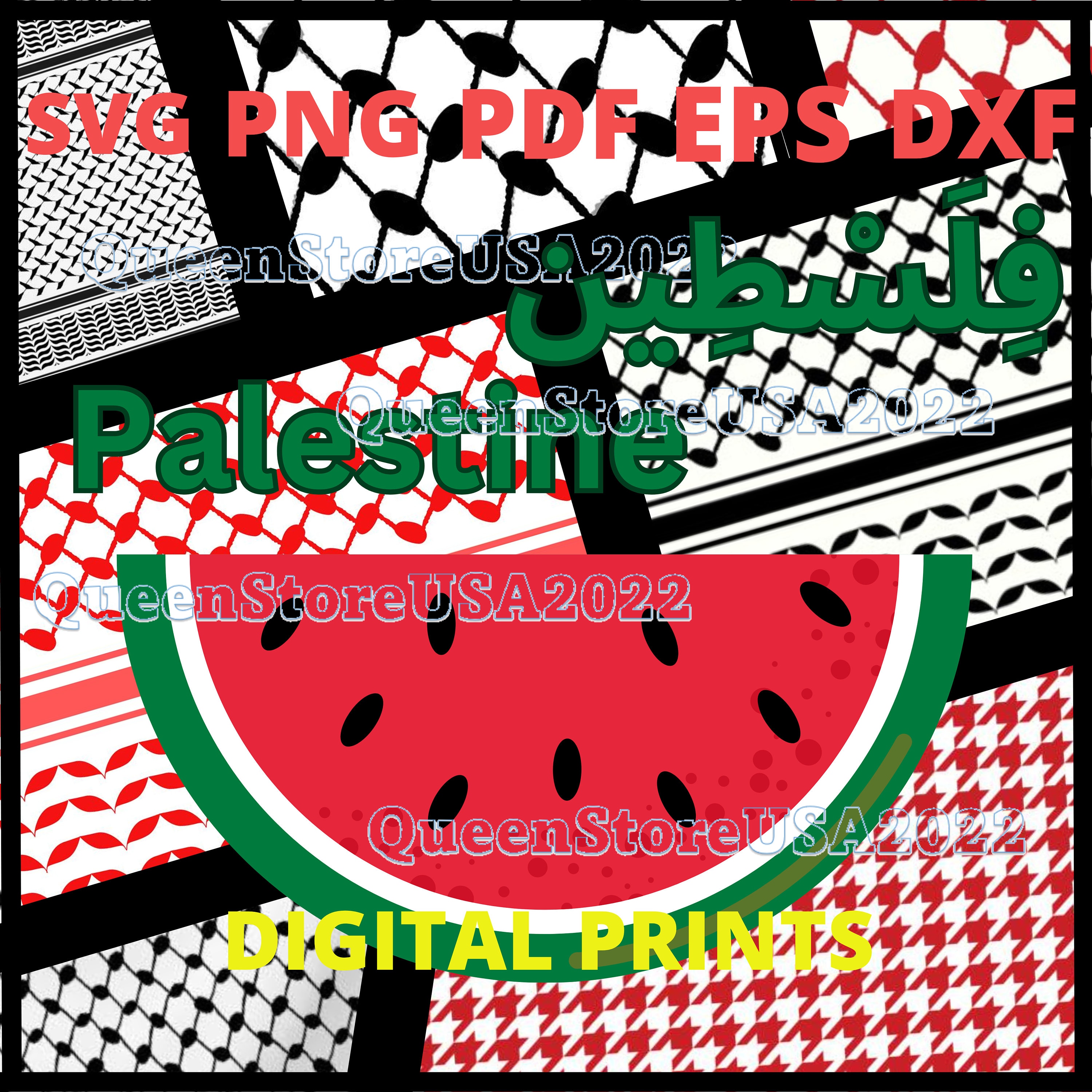 Palestine Watermelon SVG, Palestine Keffiyeh SVG, I Love Palestine Svg ...
