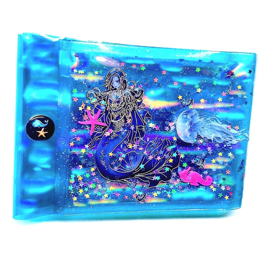 Big Liquid Glitter Mermaid Wallet. Sensory Ocean Accessory. Holographic ...