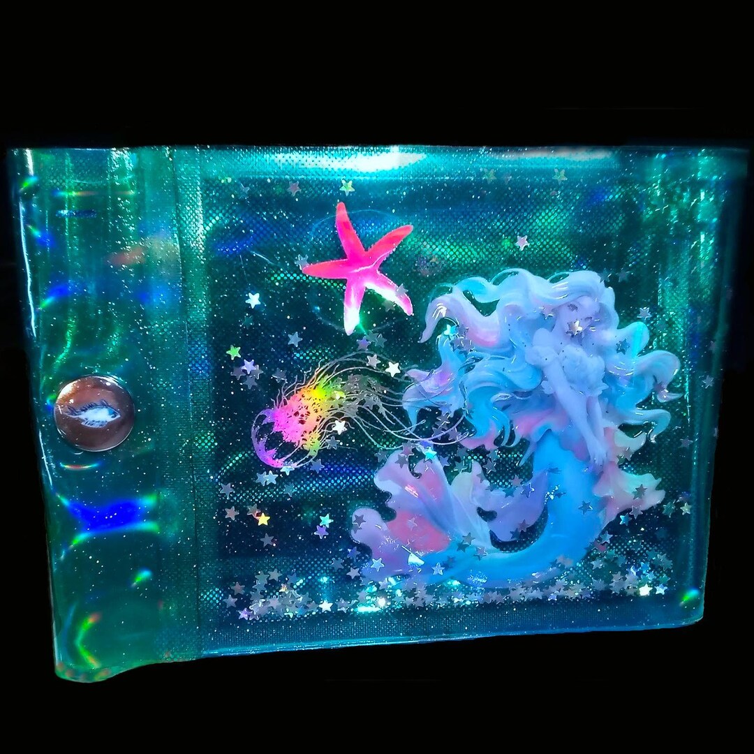 Big Liquid Jelly Mermaid Wallet. Ocean Nymphs & Hologram Jellyfish ...