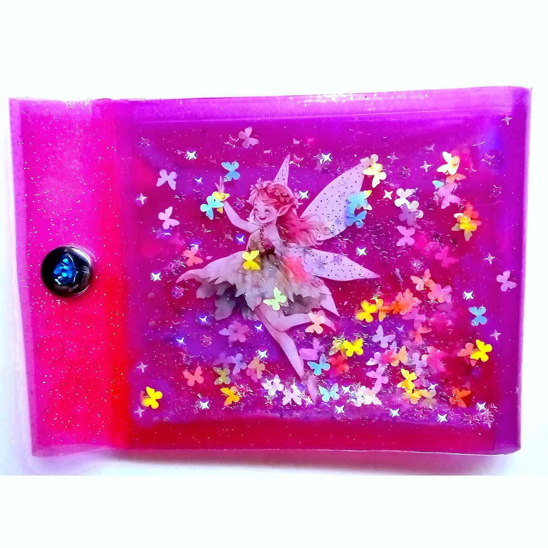 Big Squishy Liquid Jelly Elf Wallet. Colourful Fairies & Butterfly ...