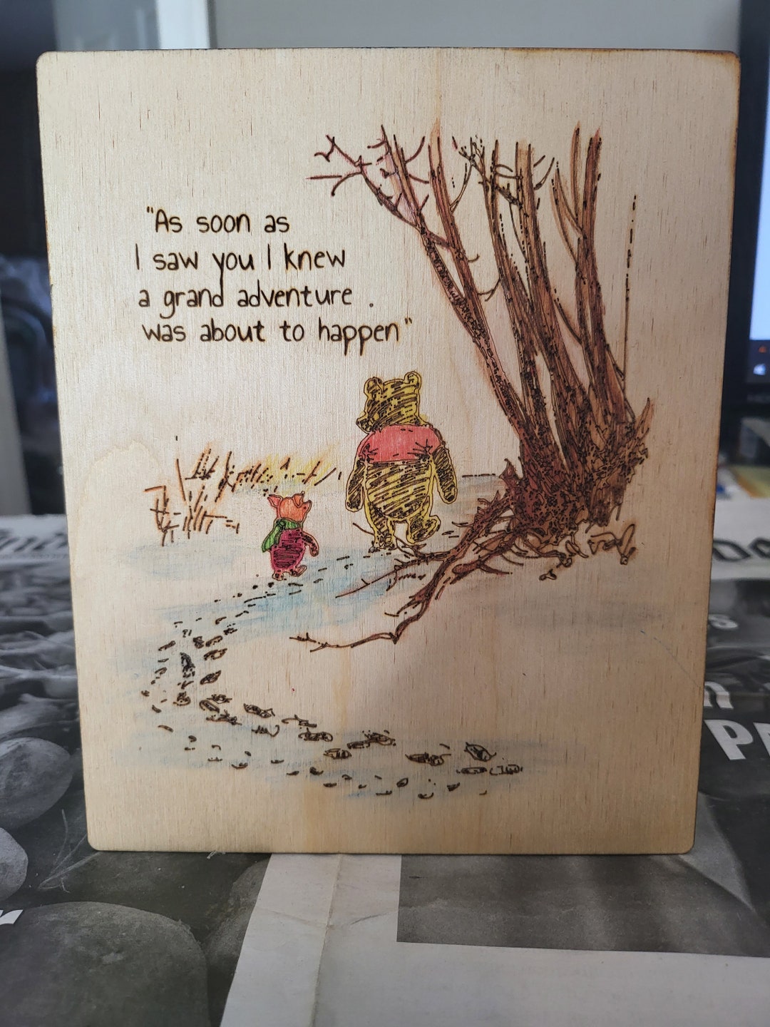 Winnie the Pooh With Piglet as Soon as I Saw You... Wood Engraved Sign ...