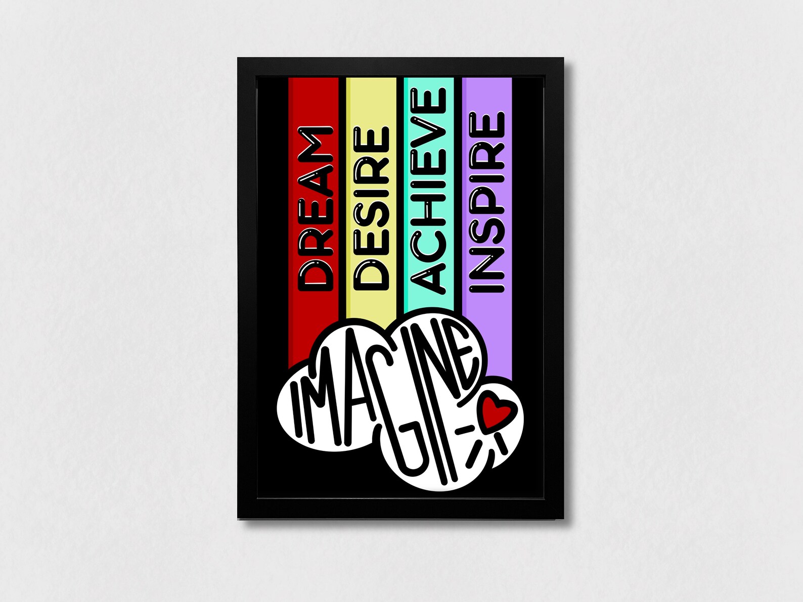 Imagine (rainbow) - Art Print - 13"x19" (print Only) - Etsy