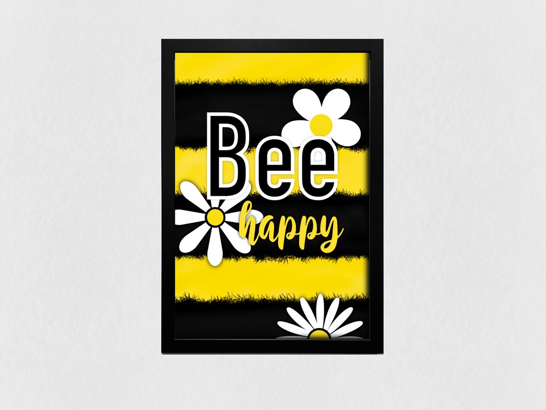 Bee Happy - Art Print - 13"x19" (print Only) - Etsy