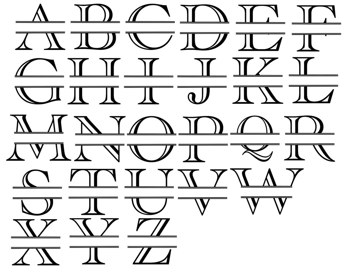 Simple Monogram Design, A-Z PNG and SVG Layers - Etsy