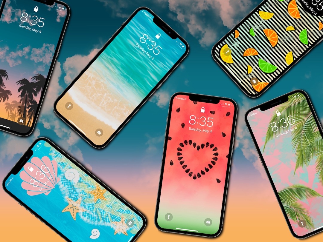 Summer Themed Phone Wallpapers (set of 6) - Etsy