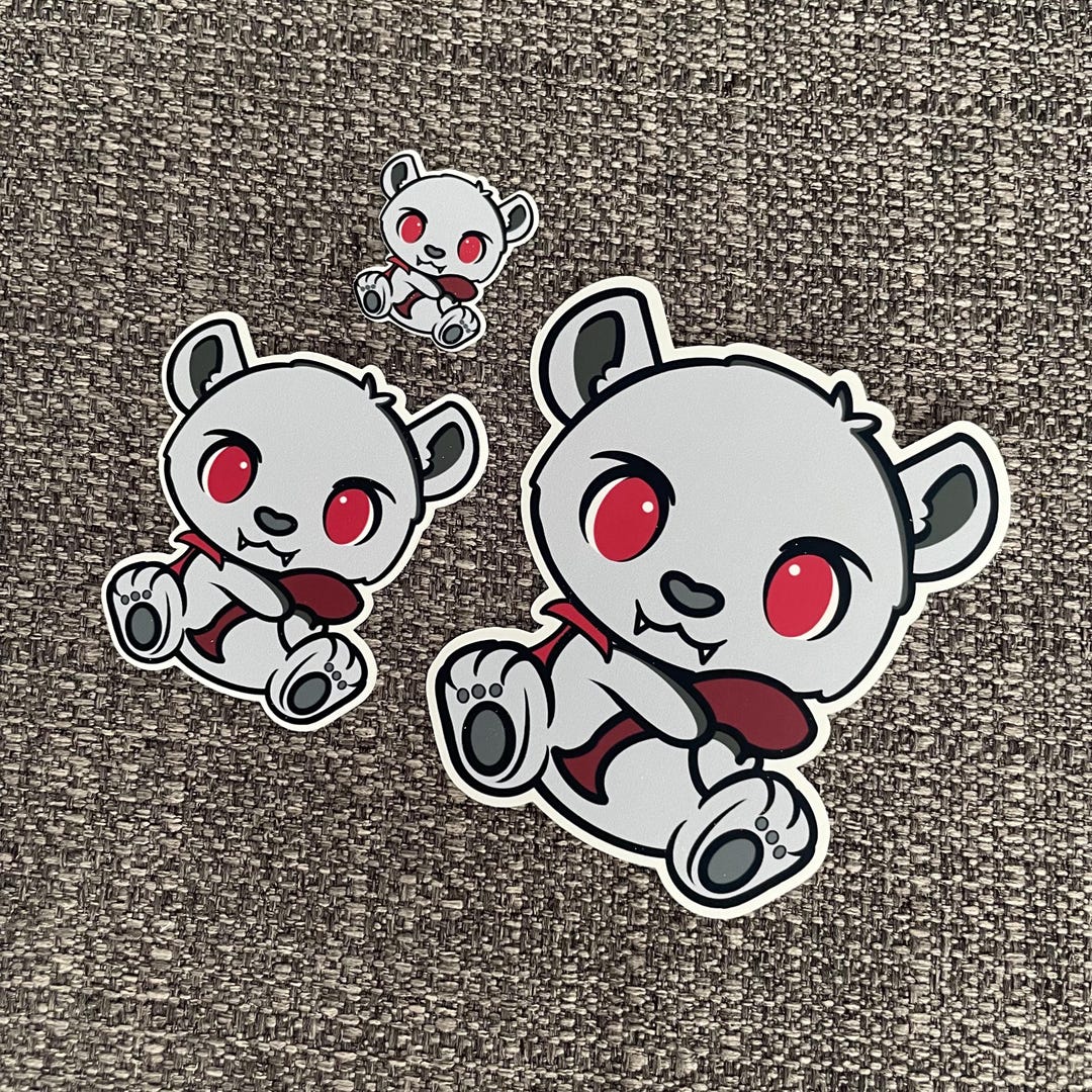 Vampire Teddy Sticker - Multiple Sizes - Etsy