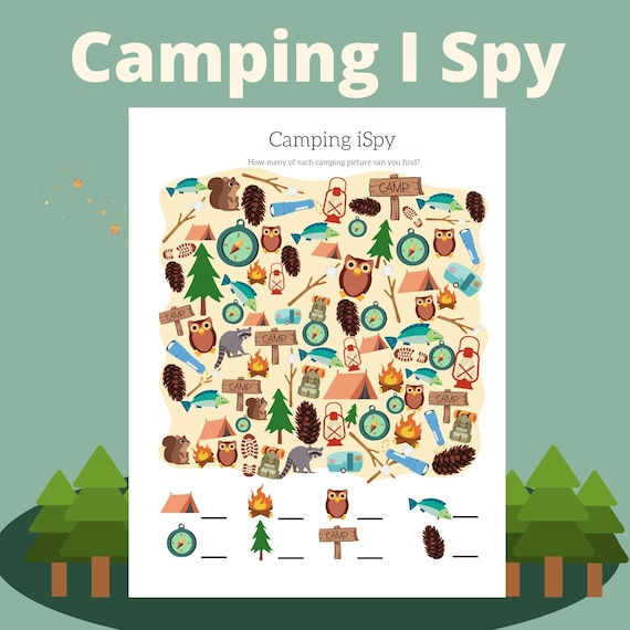 I SPY Game Spring Printable Camping Activities Activities | Etsy