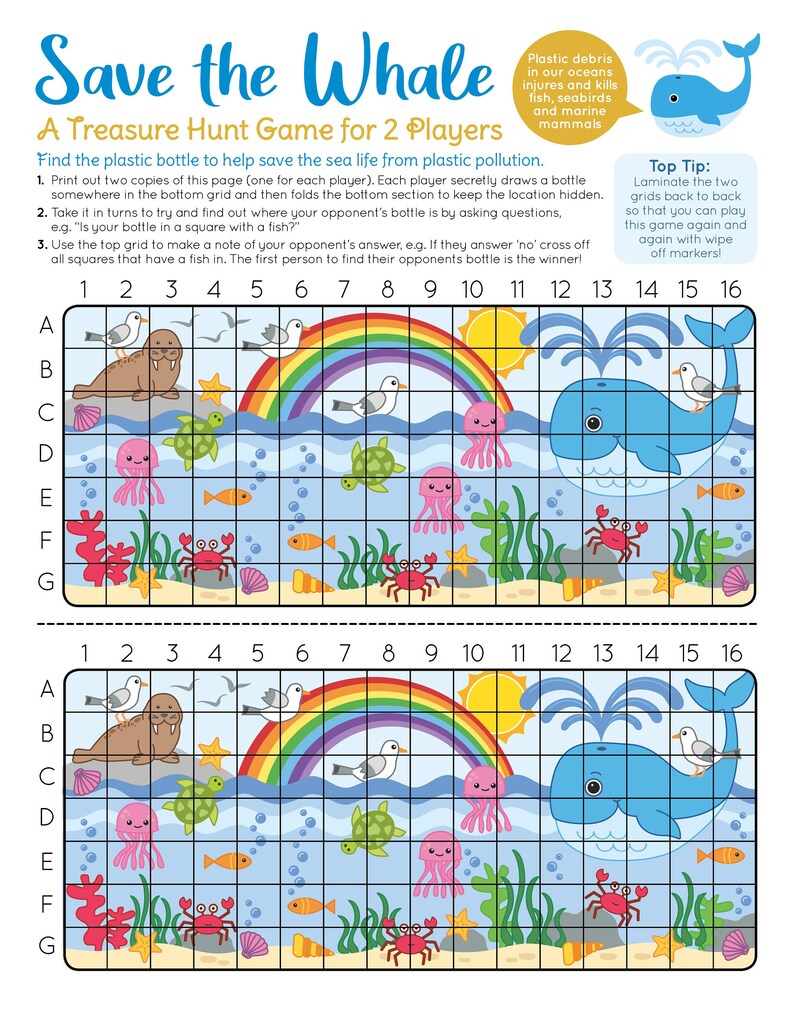 Save the Whale Treasure Hunt Game, Earth Day Activities, Environment ...