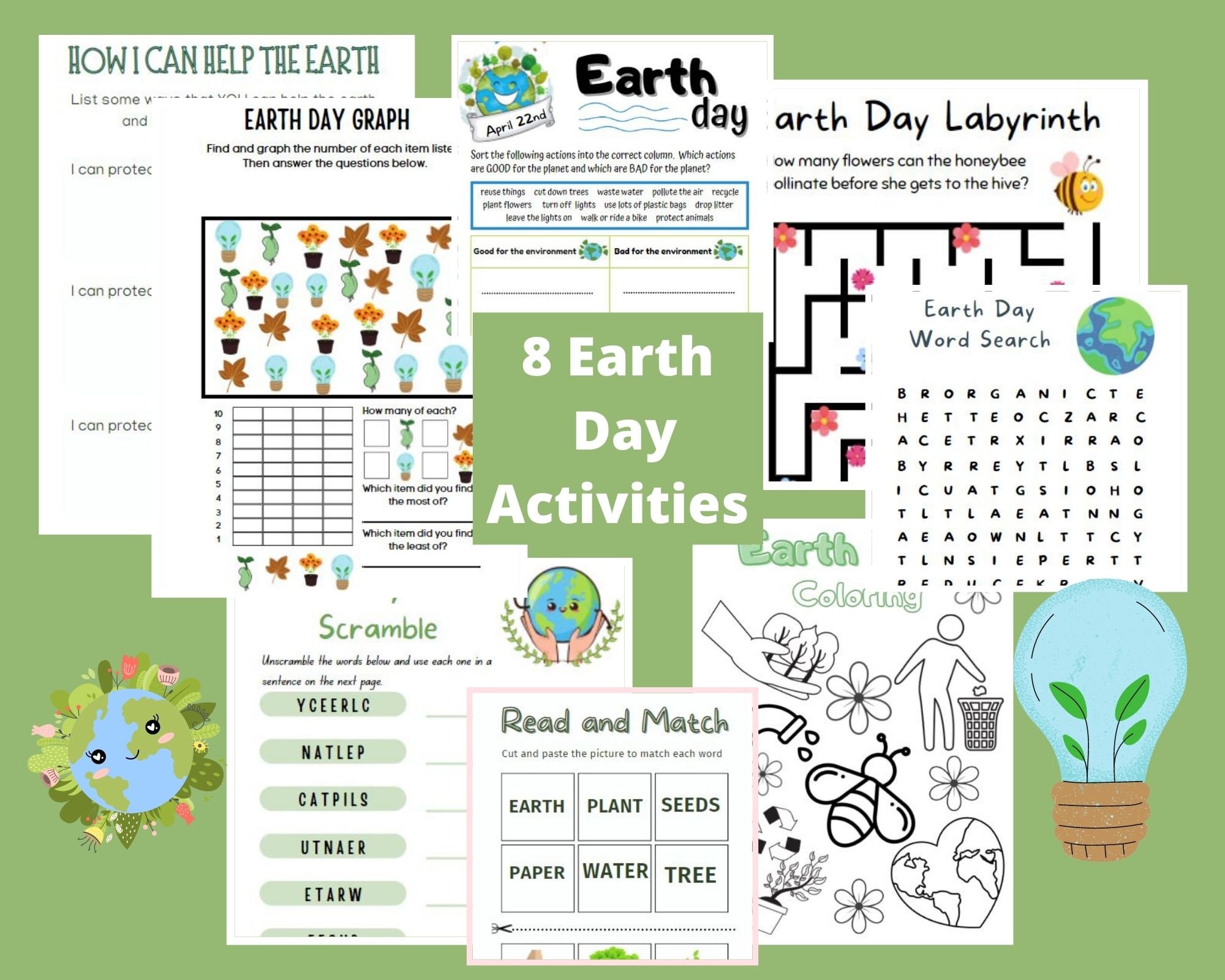 Earth Day Activities for Kids, Earth Day Printable Activity Sheets ...