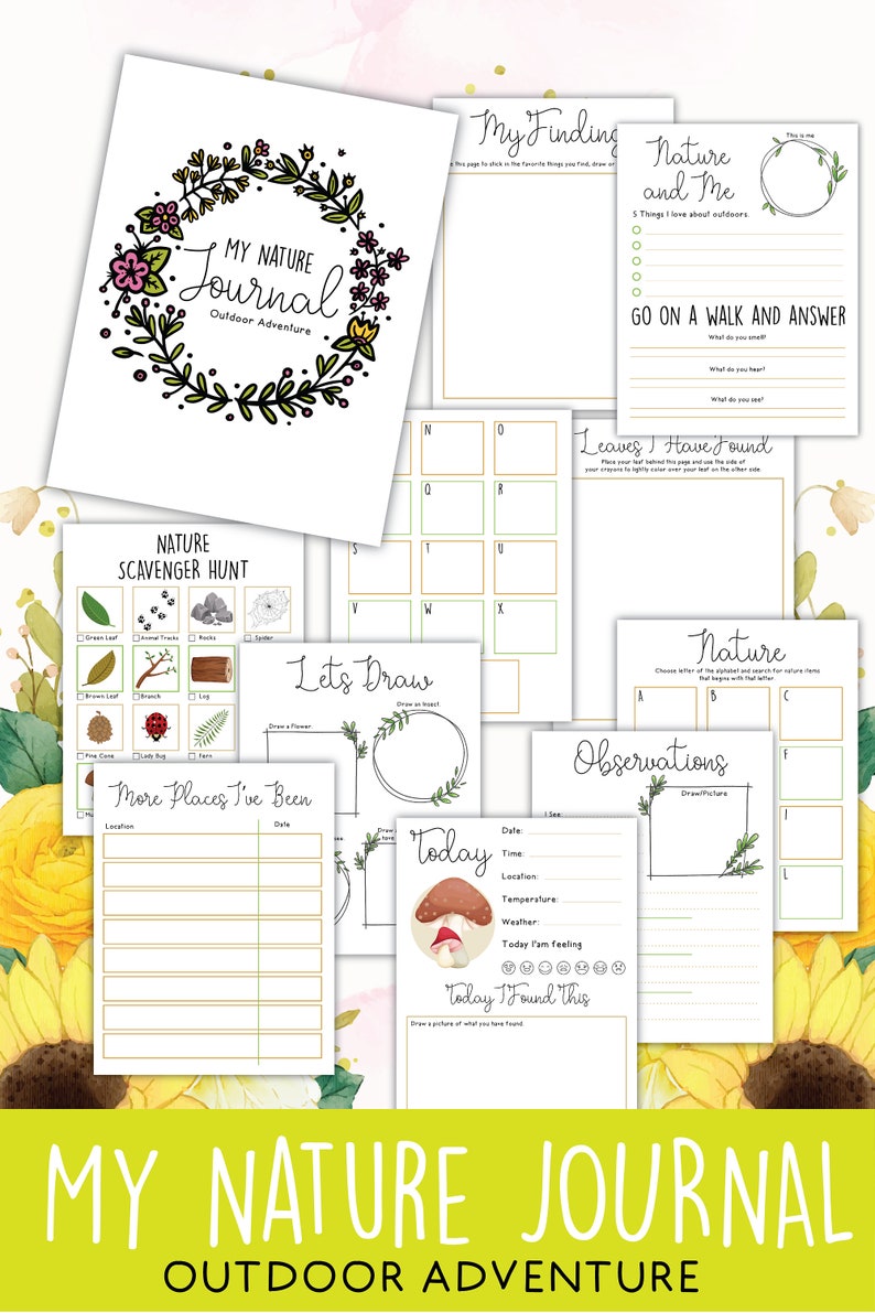 Kids Nature Journal, Nature Activities for Kids, Nature Scavenger Hunt ...