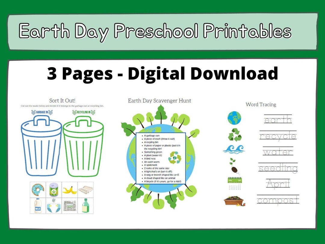 Earth Day Activities for Kids, Earth Day Printable Activity Sheets ...