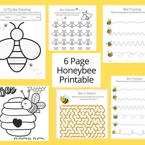 Honey Bee Printable Worksheets Worksheets for Preschool - Etsy