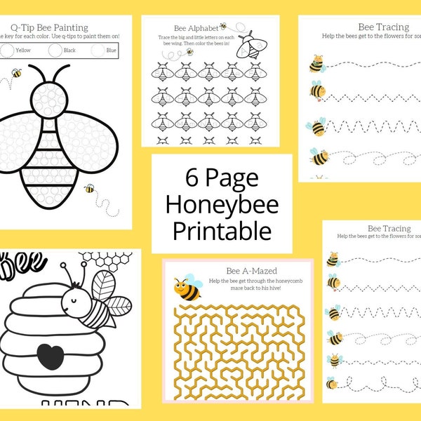 Honey Bee Coloring - Etsy UK