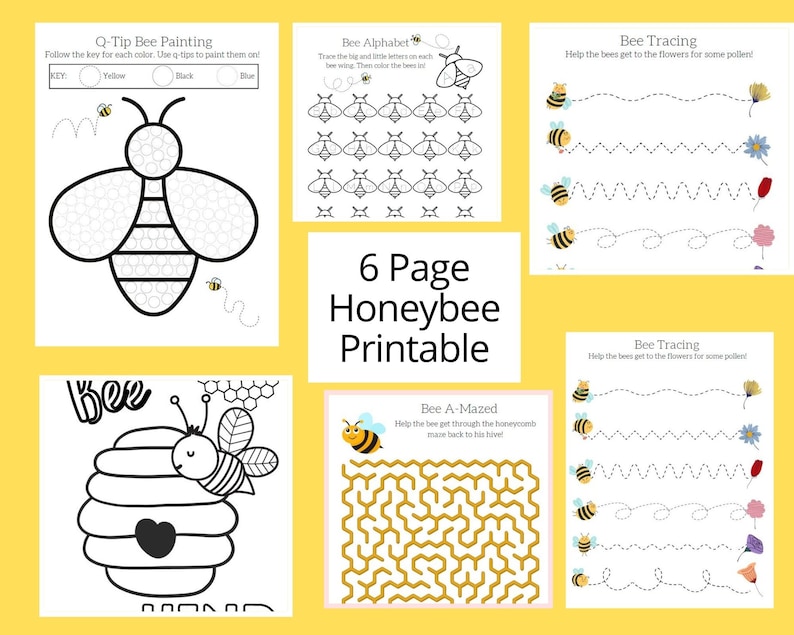 Honey Bee Printable Worksheets, Worksheets for Preschool, Kindergarten ...