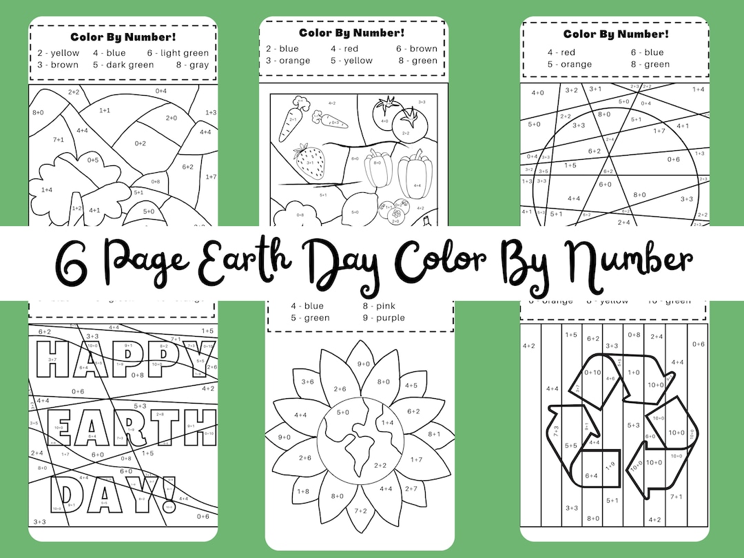Earth Day Color by Number Printables, Earth Day Activities for Kids ...