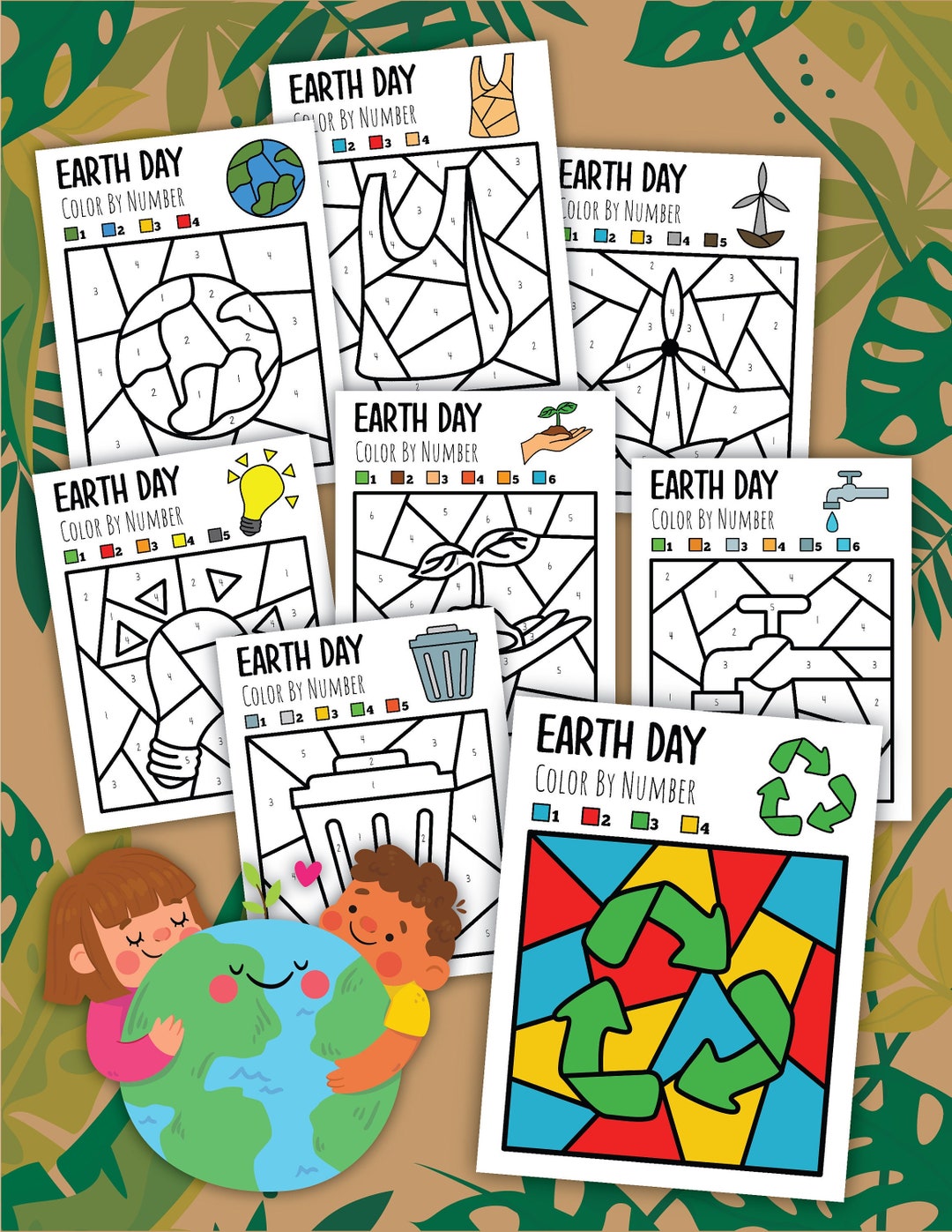 Earth Day Coloring Pages, Earth Day Printables, Environment Worksheets ...