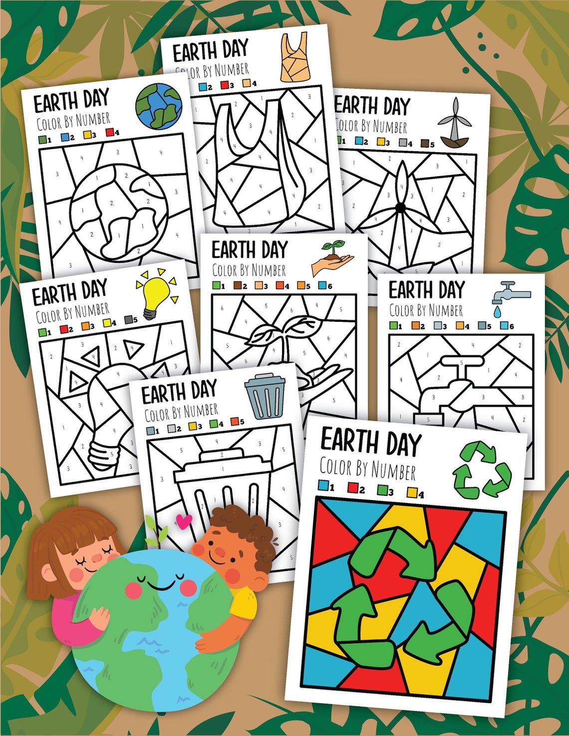 Earth Day Coloring Pages, Earth Day Printables, Environment Worksheets ...