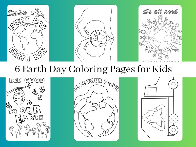Earth Day Coloring Pages for Kids, Preschool Coloring Pages, Earth Day ...