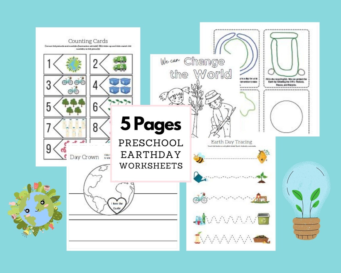 Earth Day Printable, Preschool Printable Worksheets, Kindergarten Earth ...