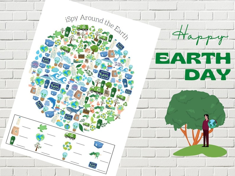 Earth Day Ispy, Printable Worksheet, Environment Worksheet, Preschool ...