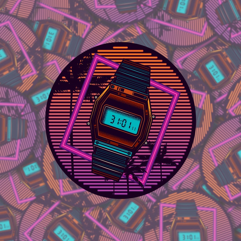 Sunset 86 Synthwave/retrowave Retro Watch - Etsy