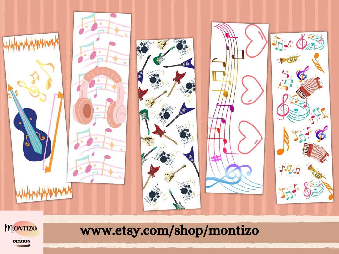 Printable Music Bookmarks for Music Lovers Music Lover's - Etsy