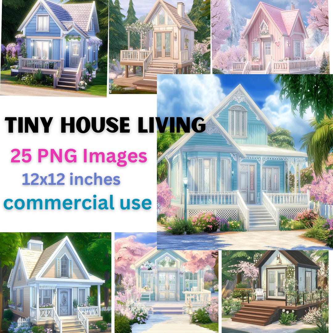 Tiny Houses Printable Pages, Digital Paper Craft Sheets, Scrapbooking ...