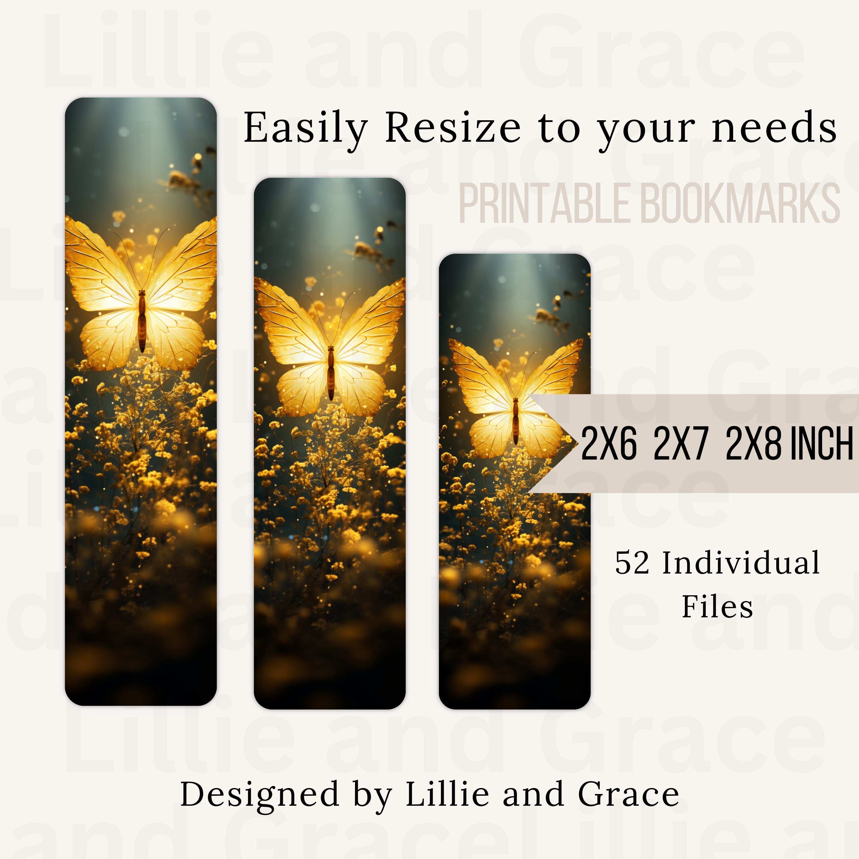 Butterfly Printable Bookmarks Bundle, Instant Digital Download ...
