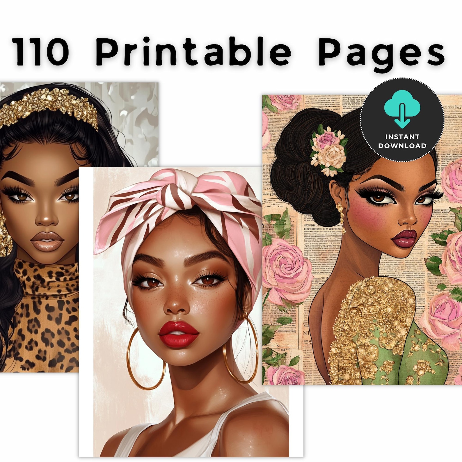 Black Women Junk Journal, African American, Junk Journal Kit, Digital ...