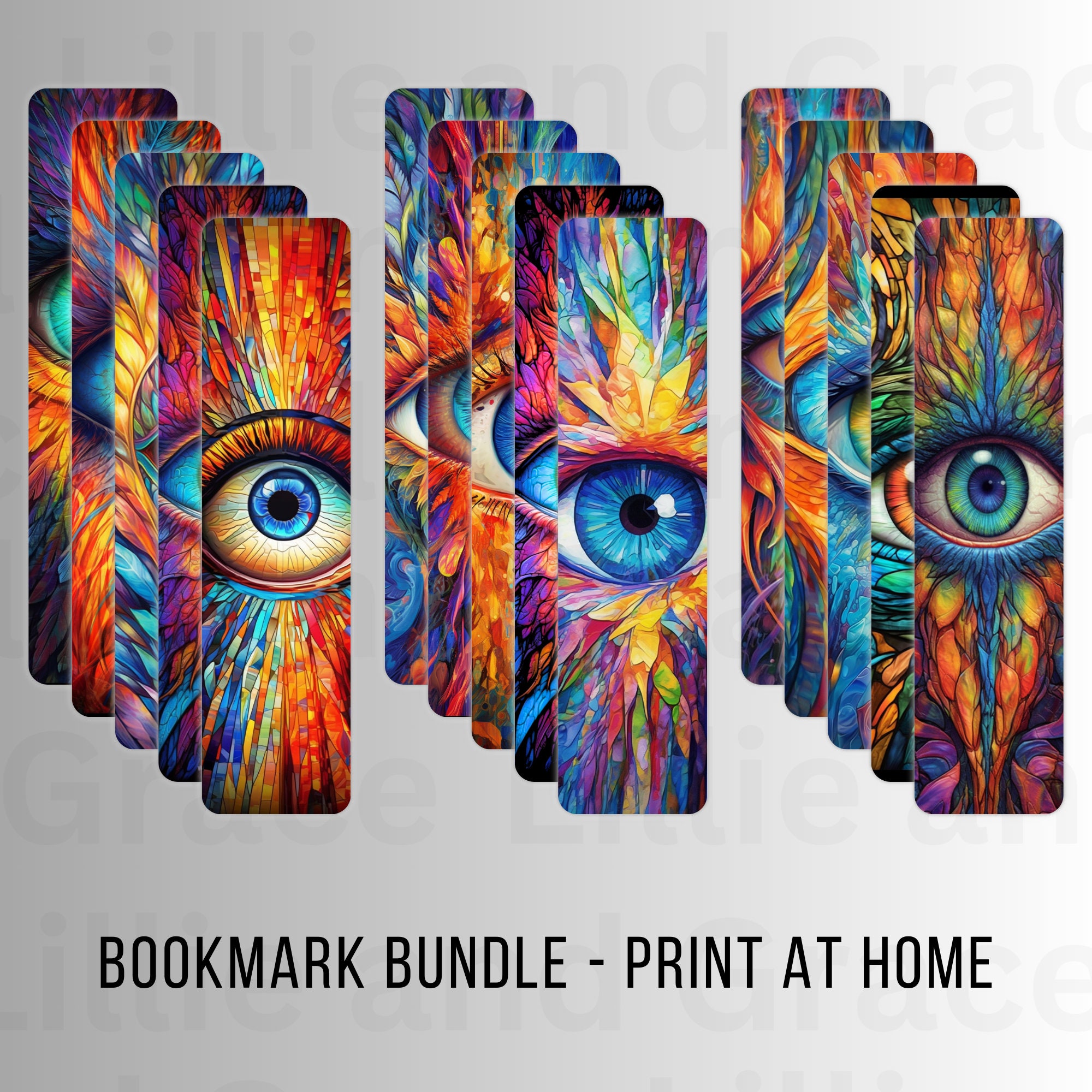 Eye See You Printable Bookmarks Bundle, 15 Colorful Designs ...