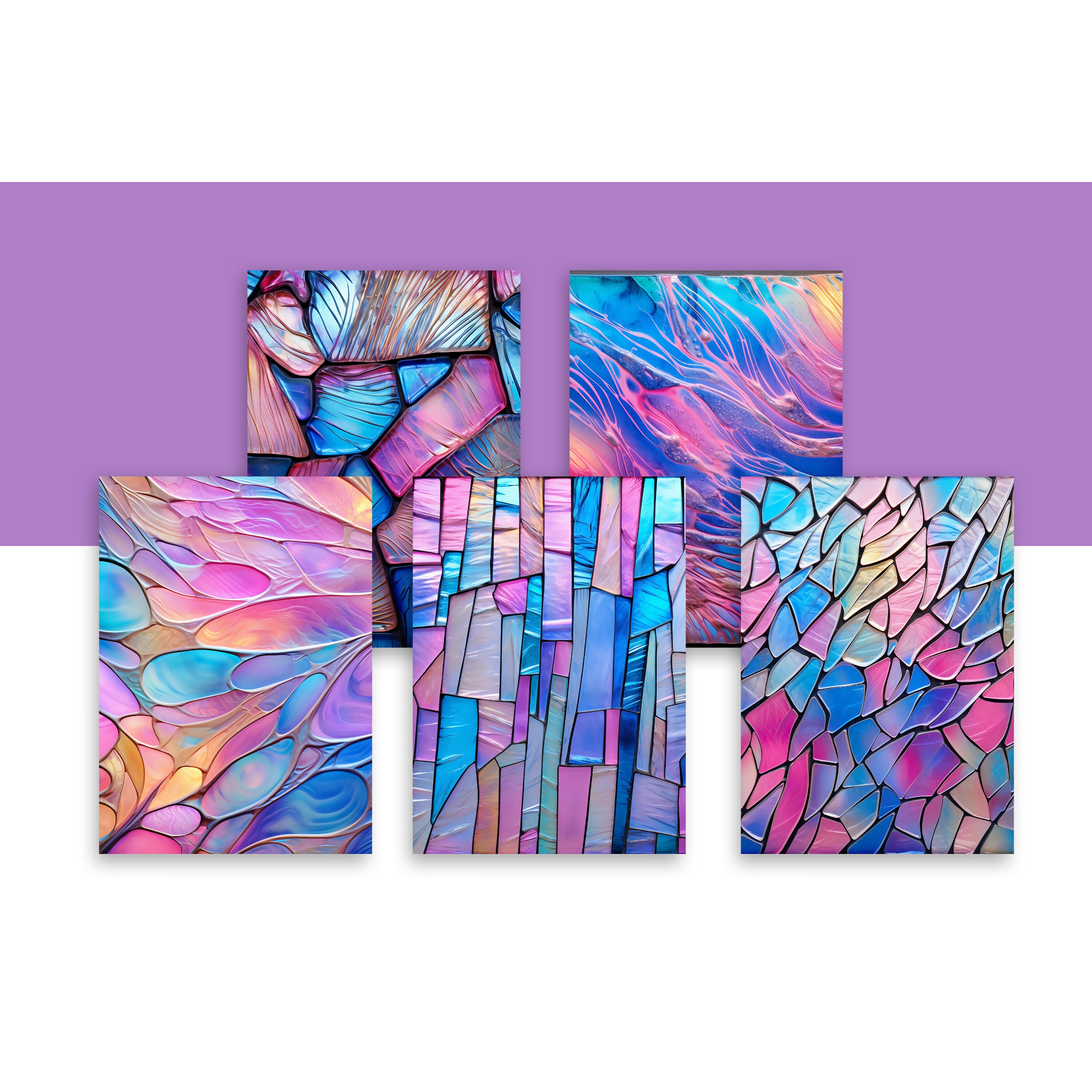 30 Mosaic Glass Background Digital Paper Download, Decorative ...